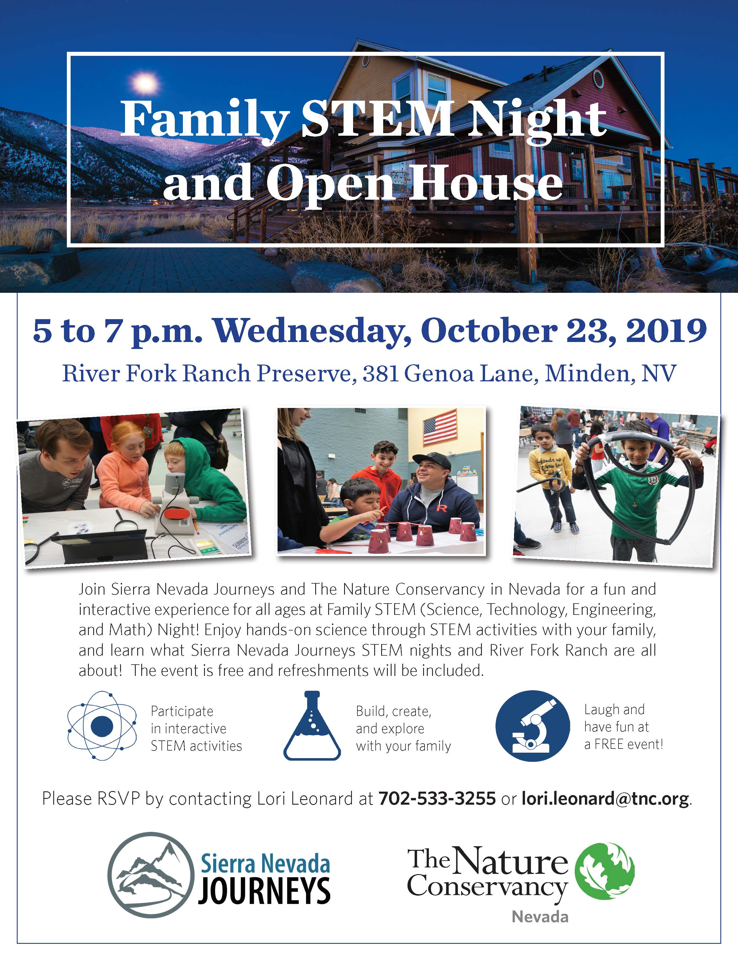 Family STEM Night and Open House | The Nature Conservancy in Nevada ...